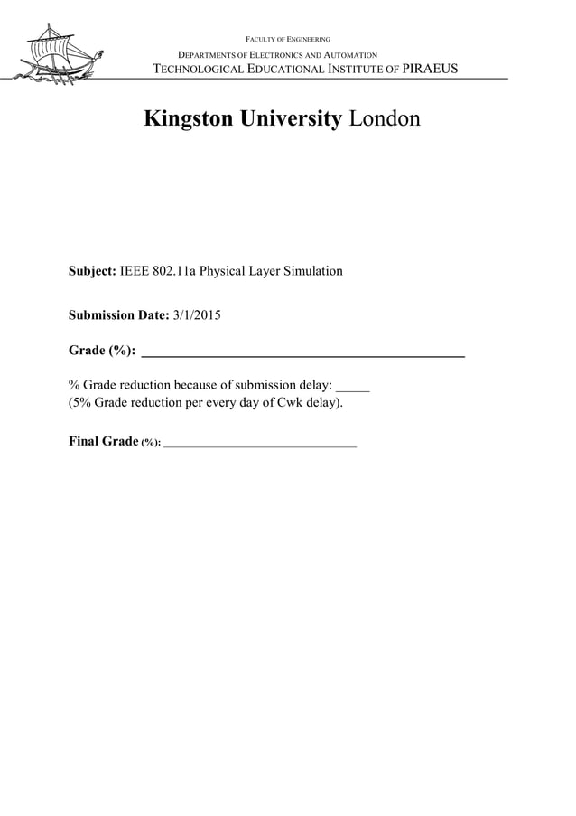 Ieee 80211a Physical Layer Simulation Pdf Computer Networking Computing