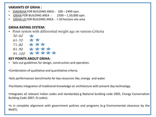 Griha - green rating for integrated habitat assesment | PPTX