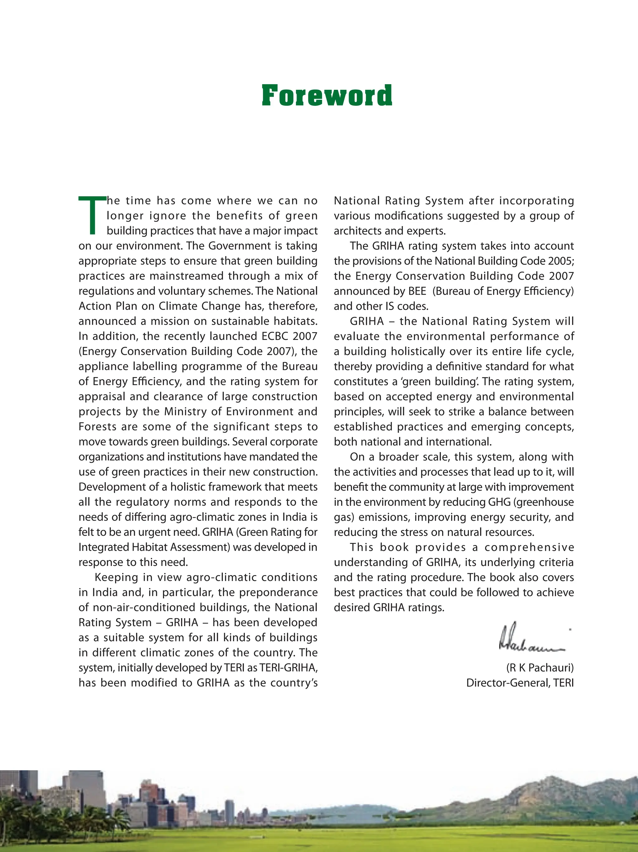 GRIHA discription about green building rating system | PDF