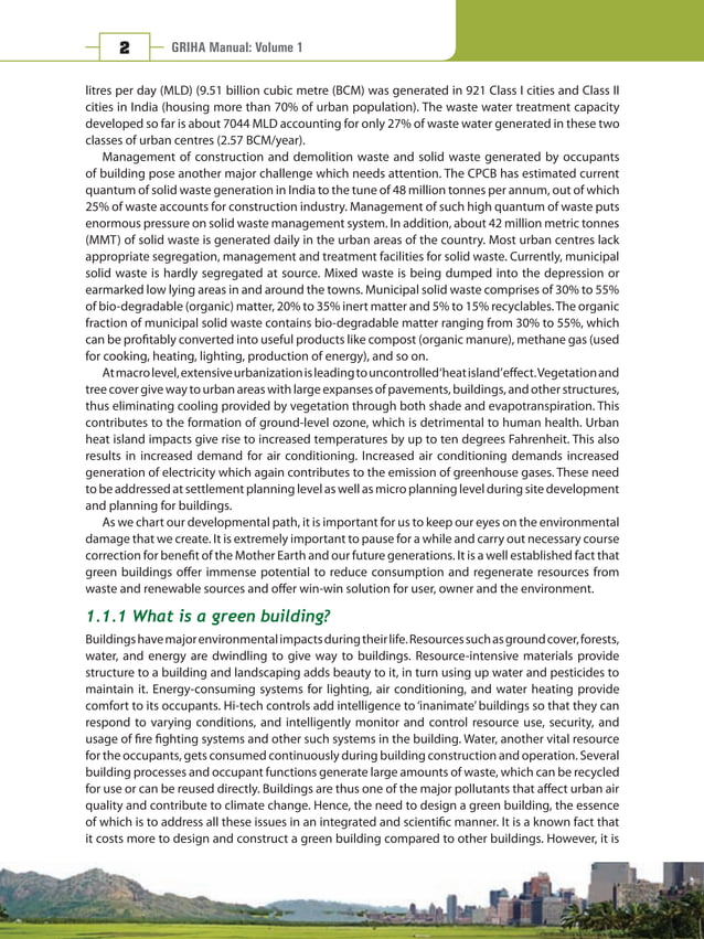 GRIHA discription about green building rating system | PDF