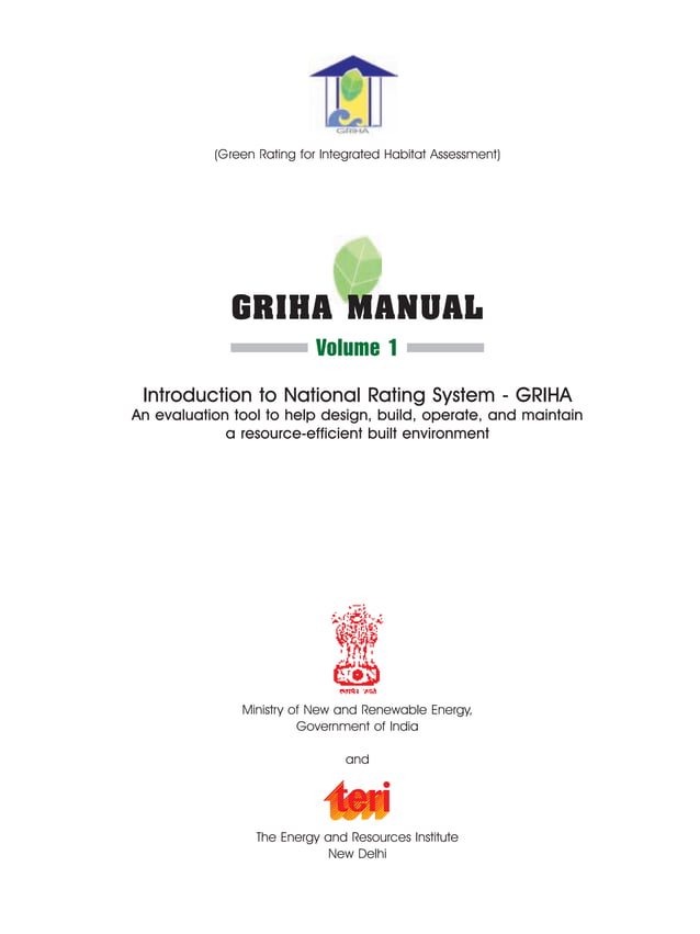 GRIHA discription about green building rating system | PDF