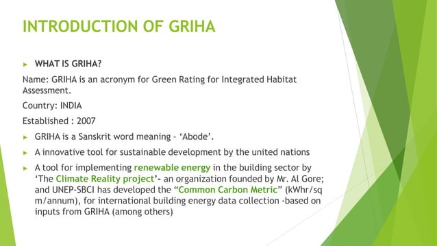 GRIHA PPT.pptx KLEIT STUDENT FROM HUBLI DHARWAD | PPT