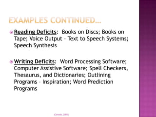 Grimball Module6 Assistive Technolgy Resources | PPTX