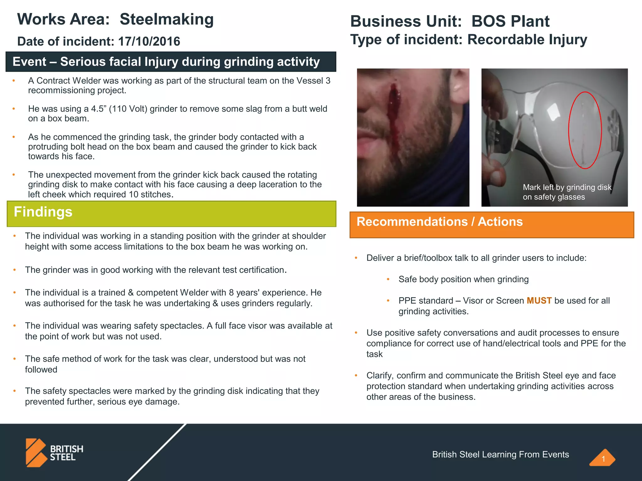 Grinder injury bos 17 10 16 | PDF