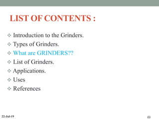 Grinders | PPTX