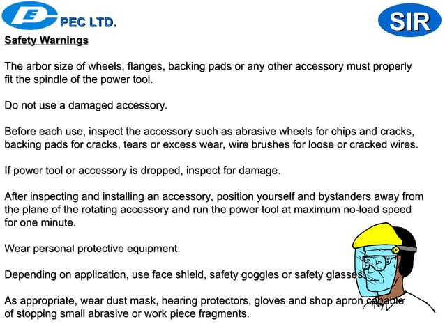 Grinder Safety training for construction | PPT