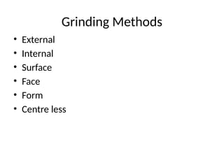 grinding -TYPES-PRINCIPLE-WORKING-ANALYSIS | PPTX
