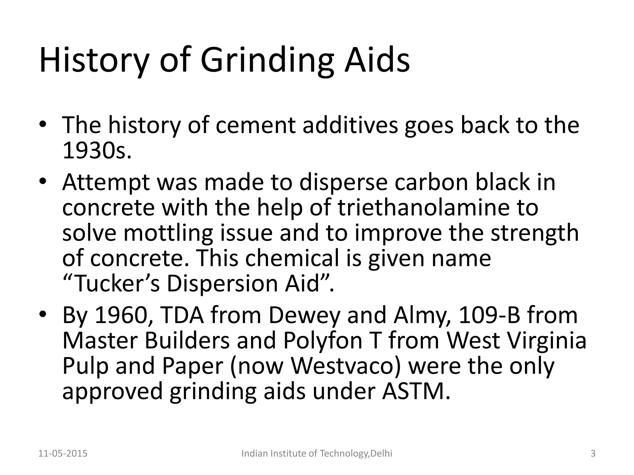Grinding Aids for Cement | PPTX