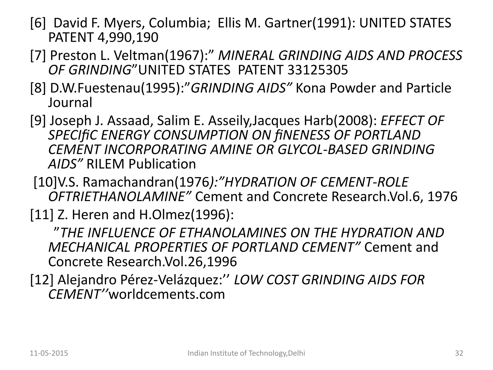 Grinding Aids for Cement | PPTX
