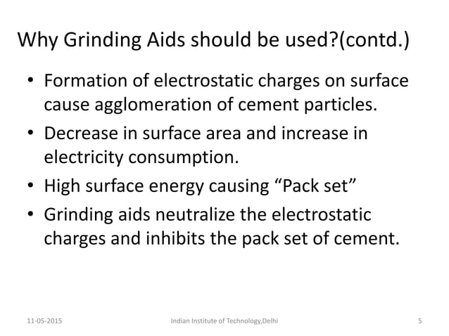 Grinding Aids for Cement | PPTX