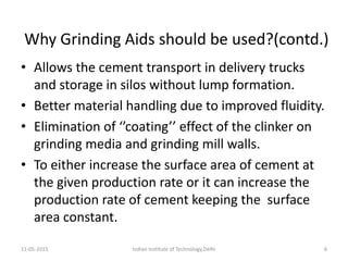 Grinding Aids for Cement | PPTX
