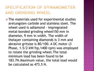 Grinding force dynamometer technical review report | PPTX
