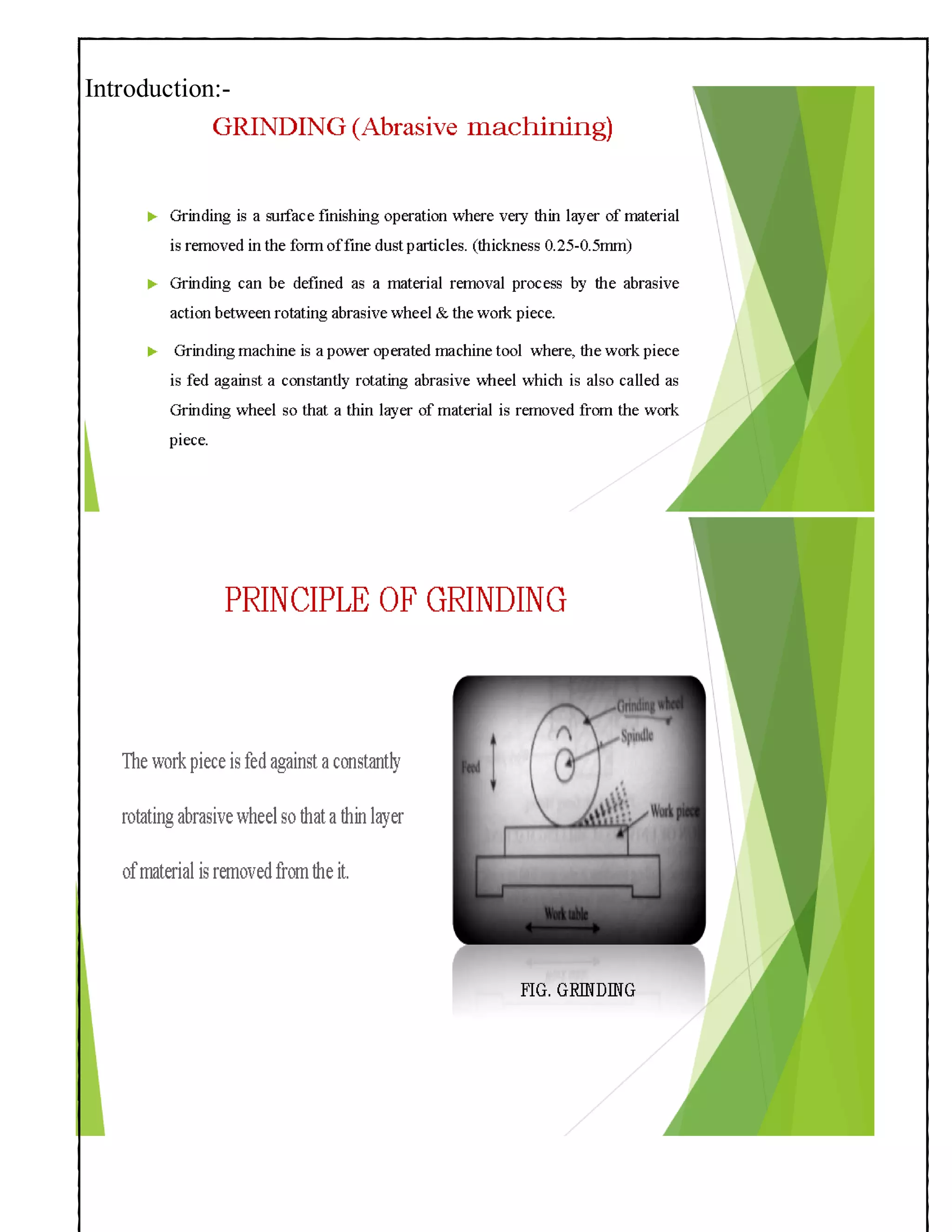 Grinding report | PDF