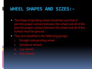 GRINDING WHEEL SPECIFICATIONS | PPTX