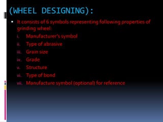 GRINDING WHEEL SPECIFICATIONS | PPTX