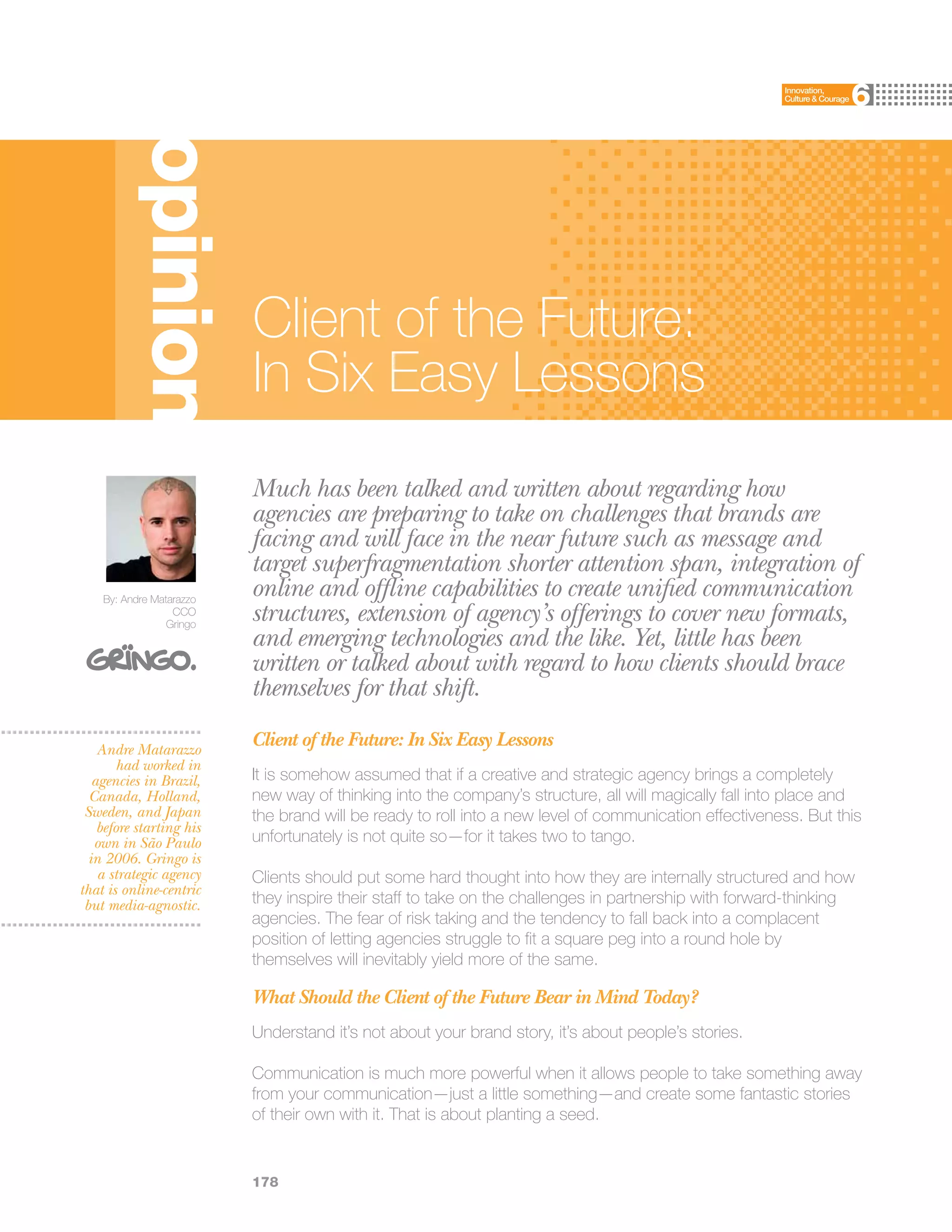 Client of the Future by Gringo / SoDA DMO | PDF
