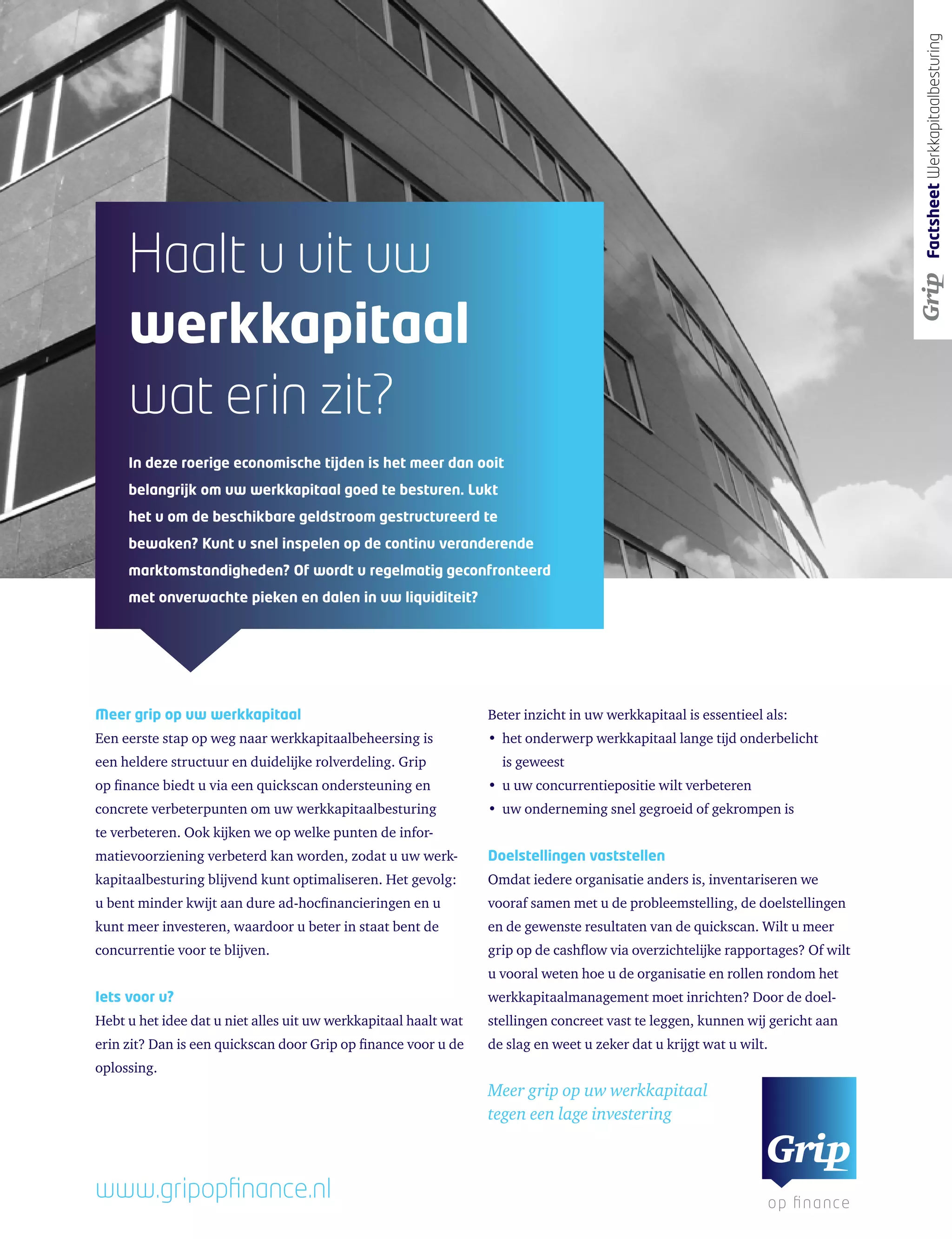 Grip Fact Sheet Werkkapitaalbesturing | PDF