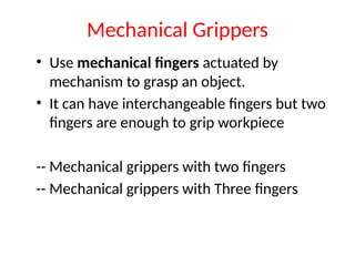 Gripper mechanism for Robotic arm design .ppt