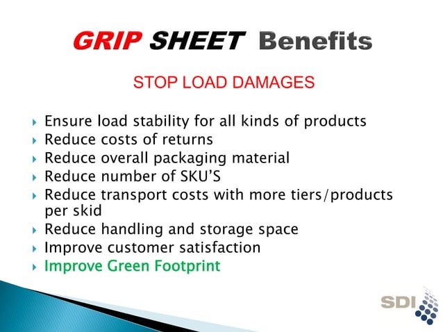 SDI Packaging - Grip Sheet | PDF