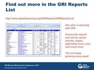 Gri Reporting In The Mining & Metals Sector In 2009 | PDF | Commodities ...