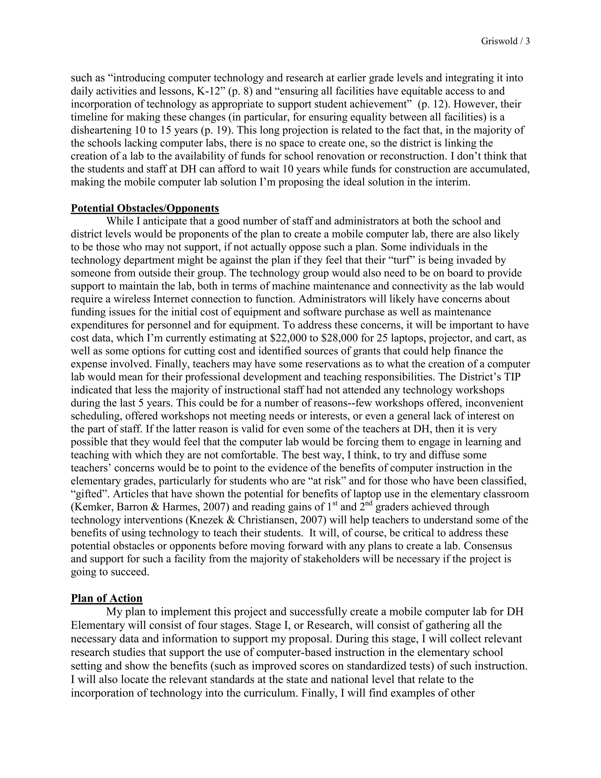 Mobile Computer Lab Narrative | PDF