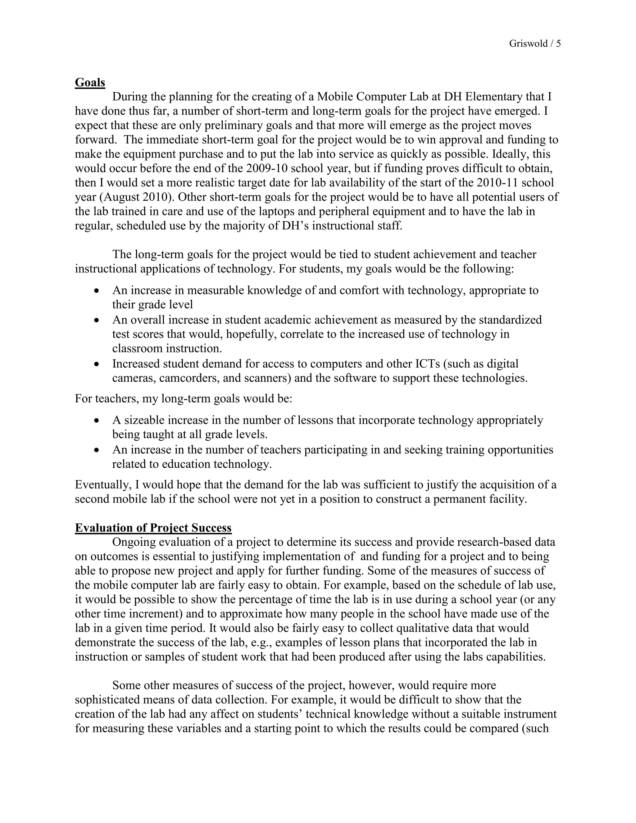 Mobile Computer Lab Narrative | PDF