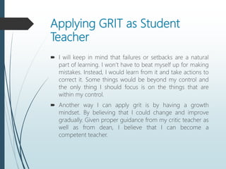 Grit and growth mindset | PPTX