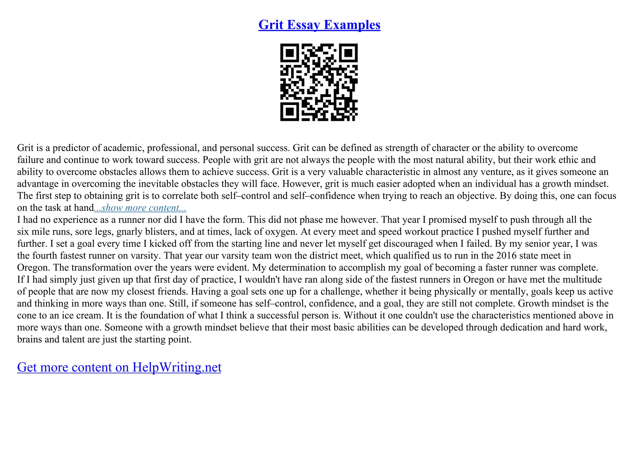 Grit Essay Examples | PPT