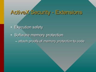 Addressing security issues in programming languages for mobile code ...