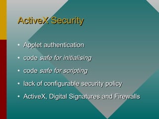 Addressing security issues in programming languages for mobile code ...