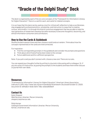 Oracle of the Delphi Study Guidebook | PDF