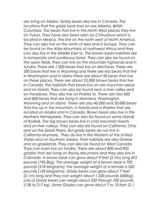 Grizzly bear report for lesley mouradian | DOC | Geography | Science