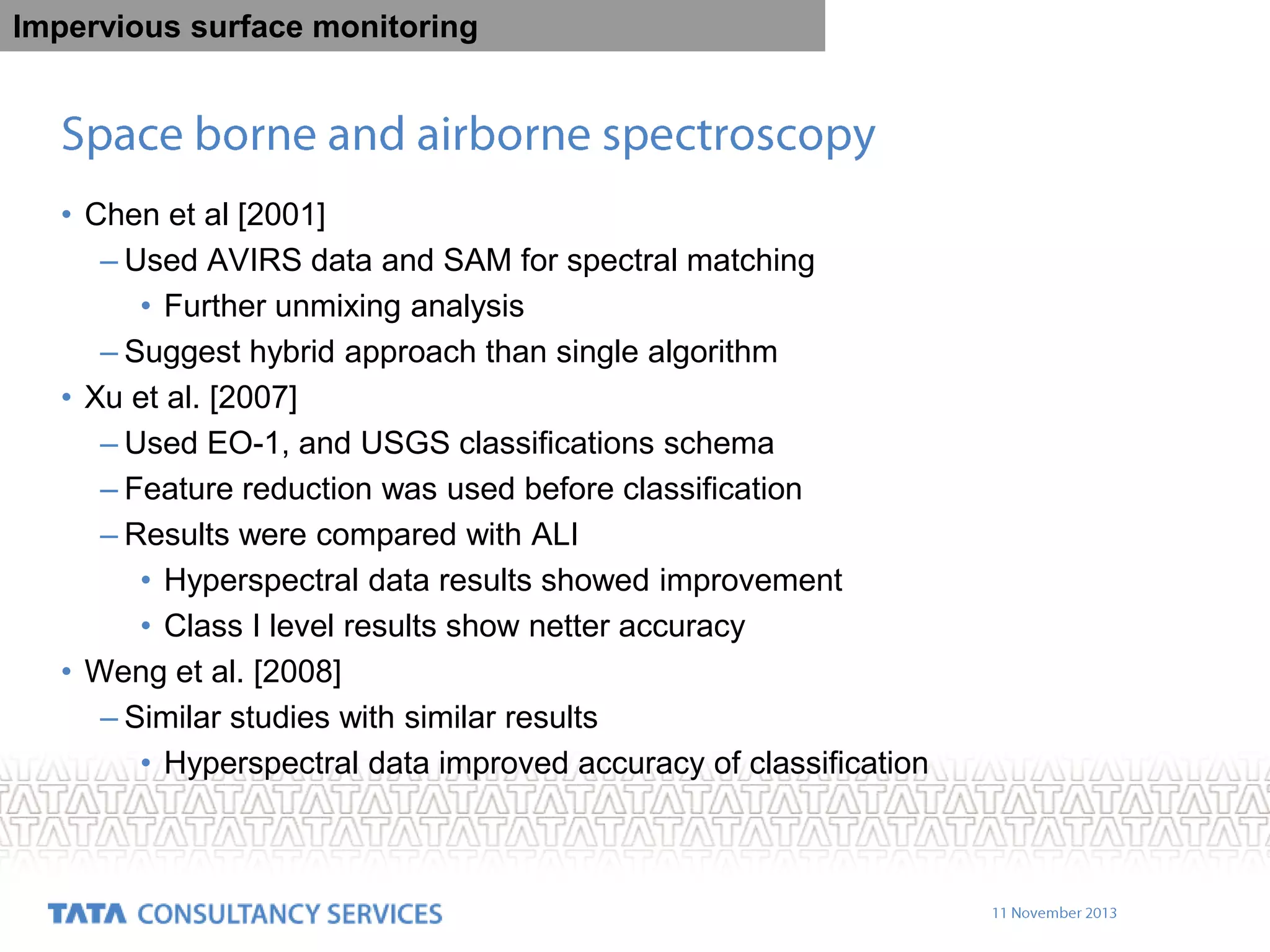 Overview of hyperspectral remote sensing of impervious surfaces | PPTX