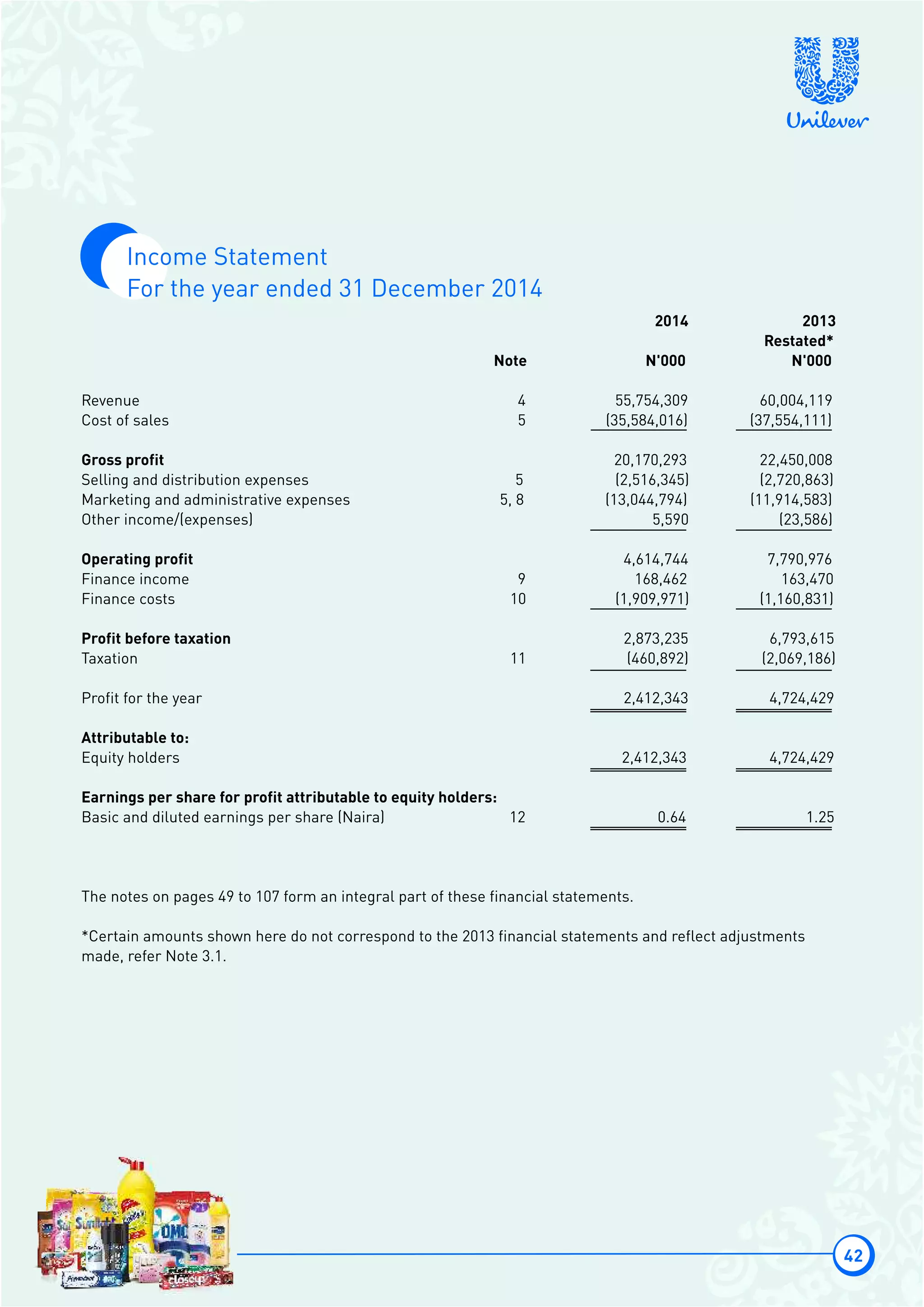Unilever annual report 2014 | PDF