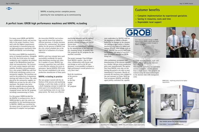 A perfect team: GROB high performance machines and MAPAL re.tooling. | PPT