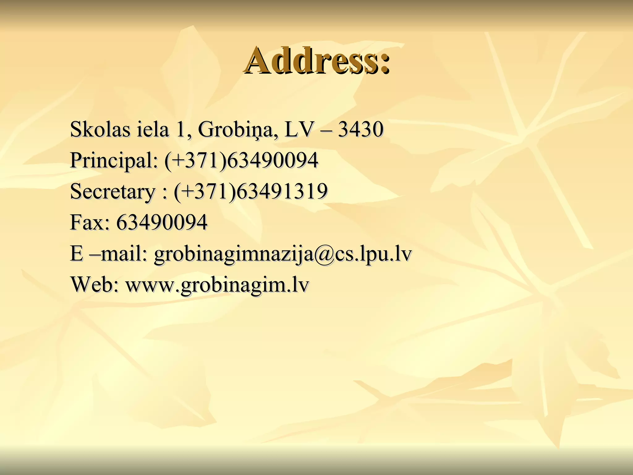 Grobinas gimnazija[1] | PPT | Secondary Education | Education