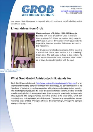 Grob linear drives helping to observe the heavens | PDF