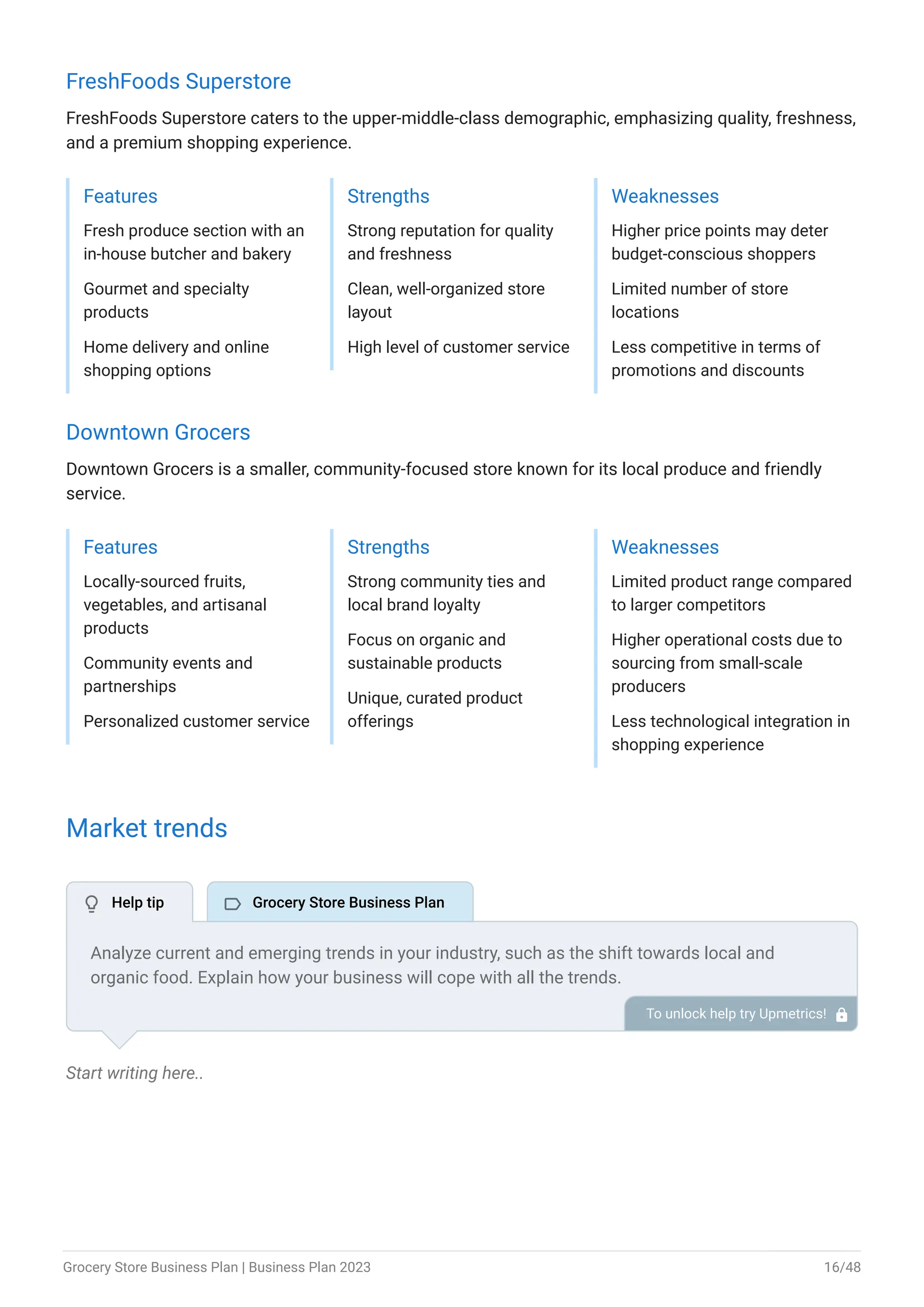 Grocery Store Business Plan Example. pdf | PDF