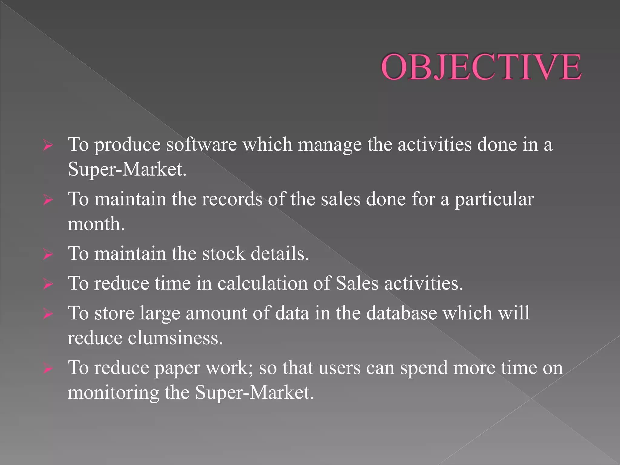 Grocery store management | PPTX