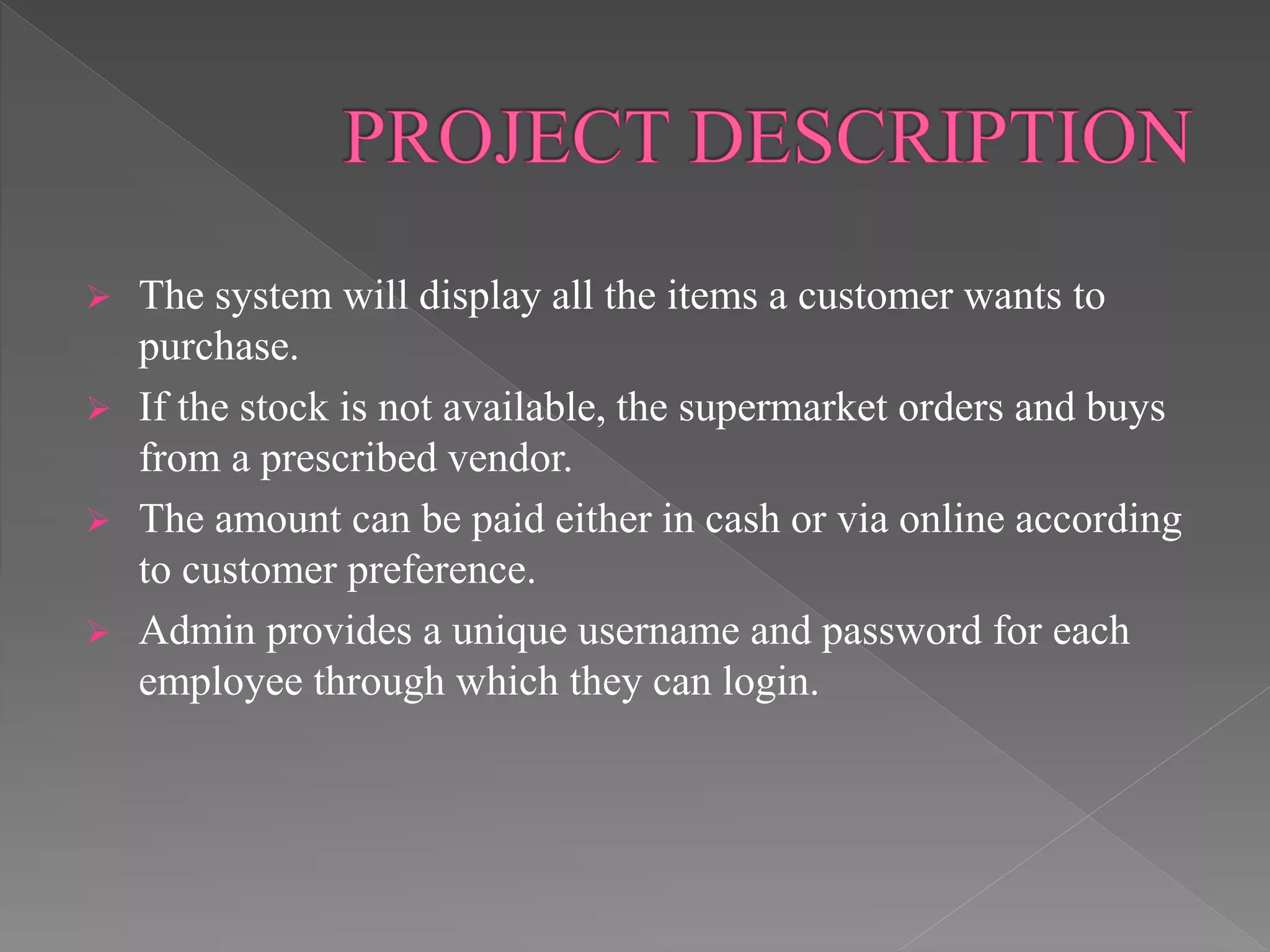 Grocery store management | PPTX