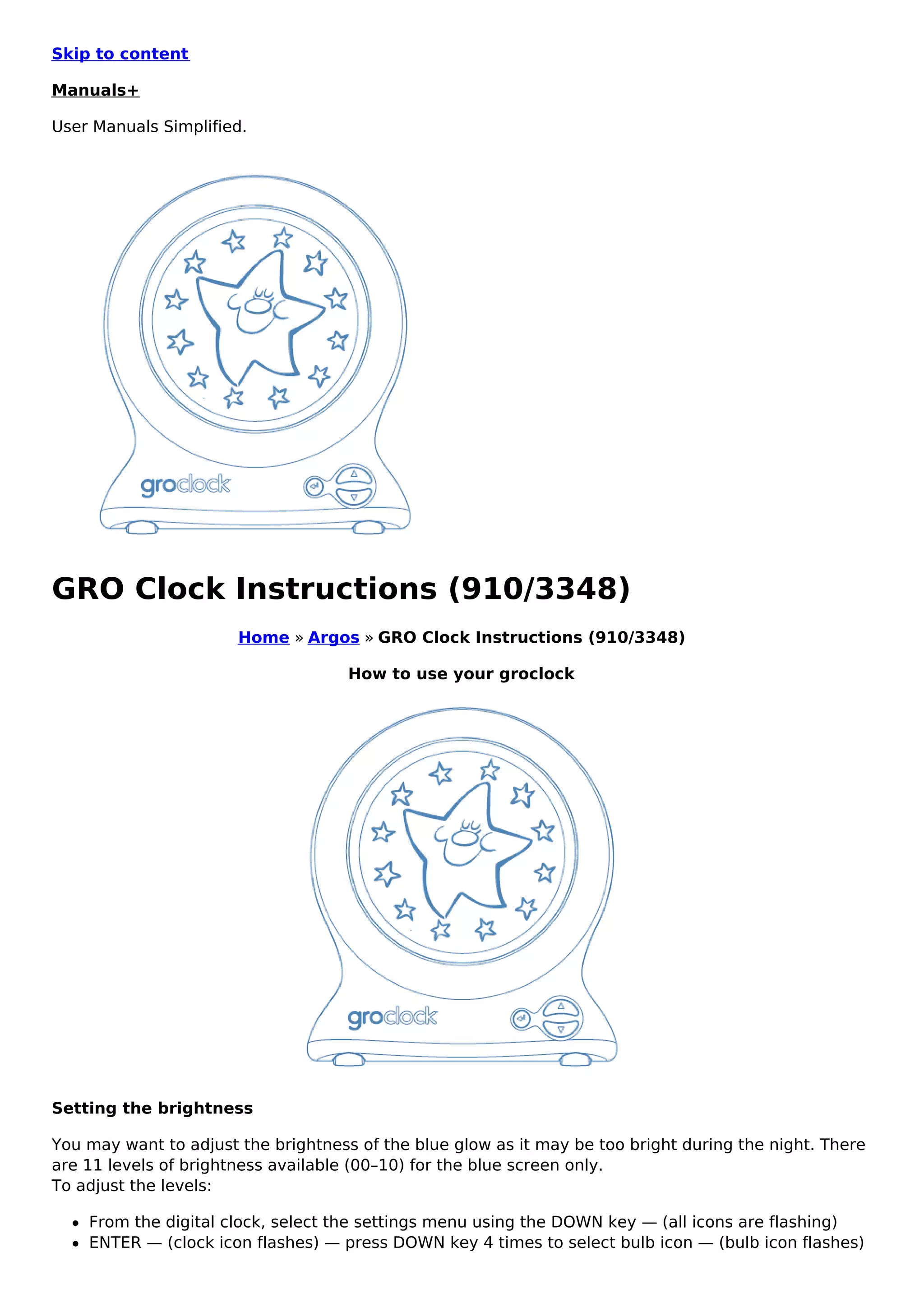 Gro clock instructions | PDF