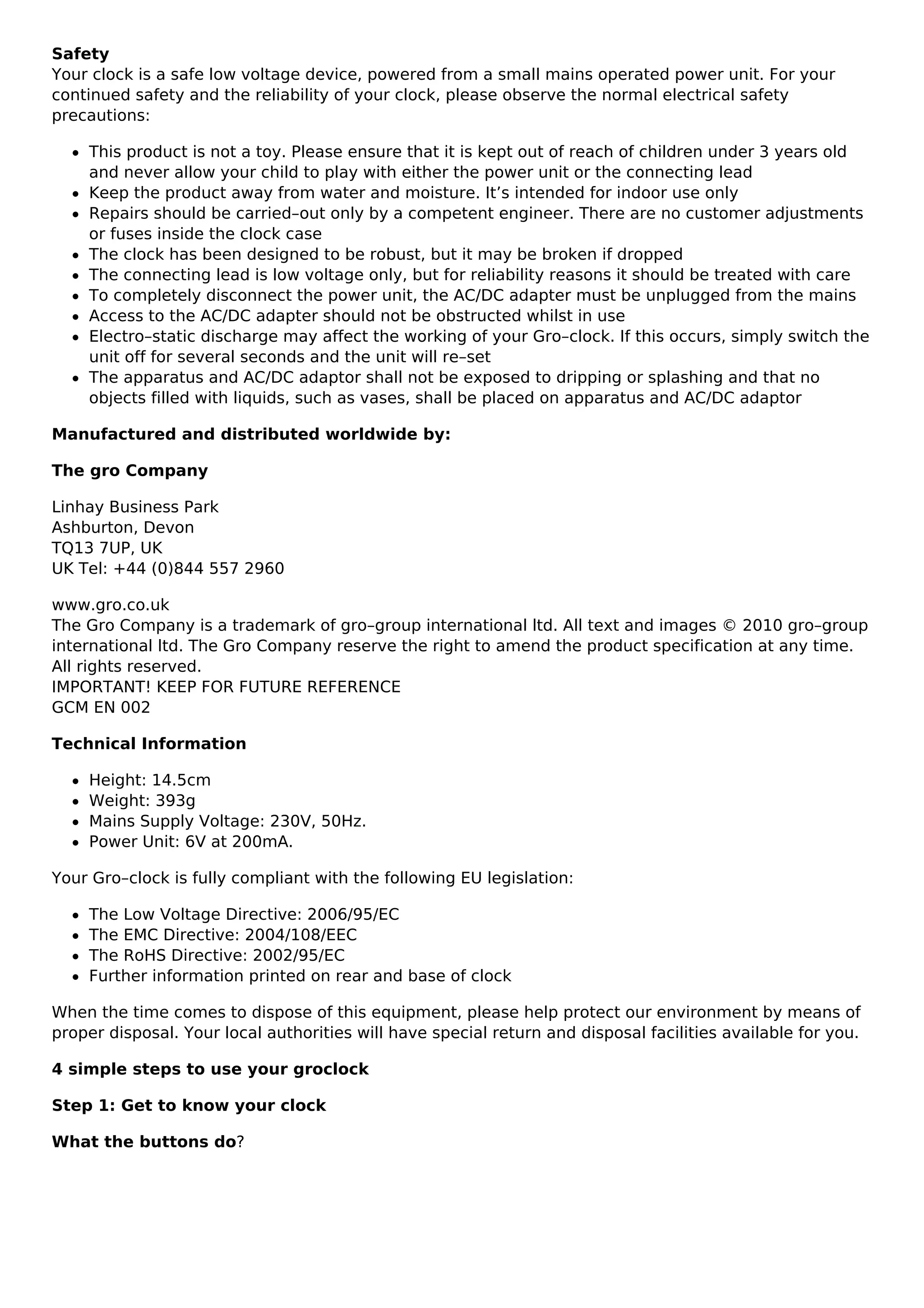 Gro clock instructions | PDF