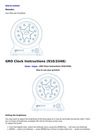 Gro clock instructions | PDF