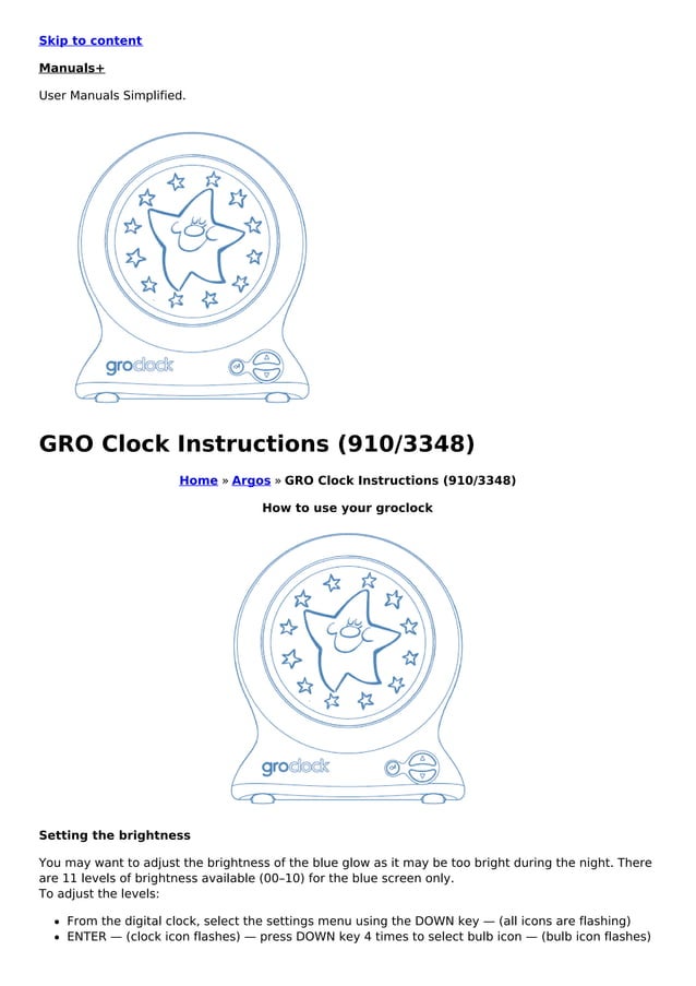 Gro clock instructions | PDF | Sleep Disorders | Diseases and Conditions
