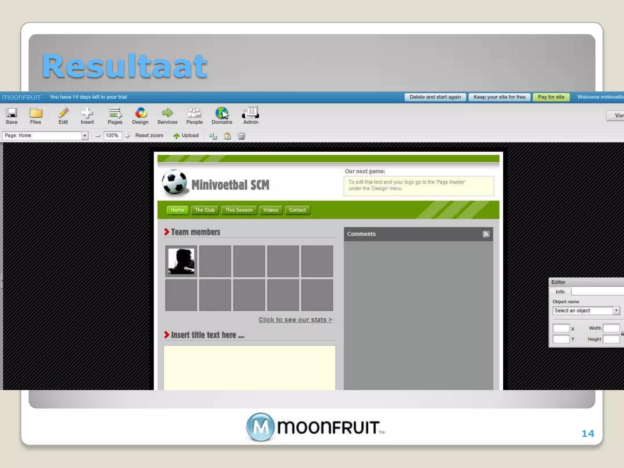 Groepswerk Moonfruit | PPT