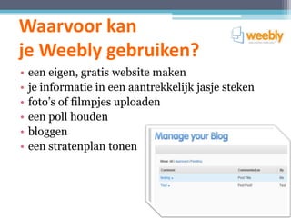 Groepswerk weebly ppt | PPTX