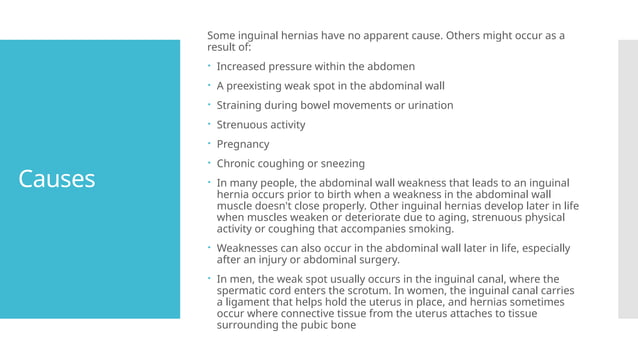 Groin Hernias types history and operations | PPT
