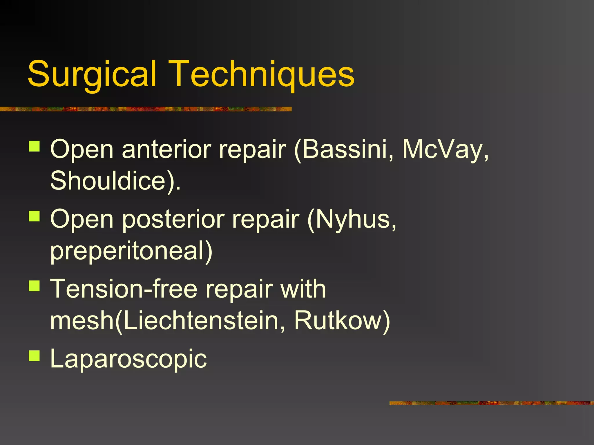 Groin hernia 4th year | PPT | Death, Injury, or Military Conflict ...