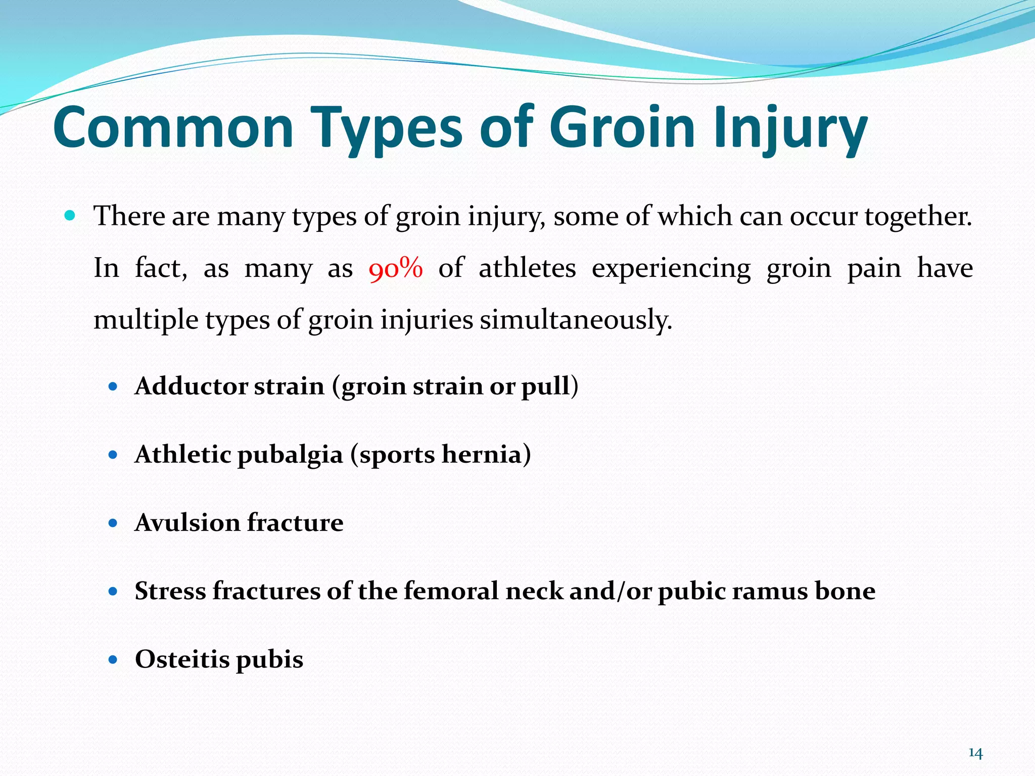 groin injuries.pdf | Death, Injury, or Military Conflict | Sensitive Topics