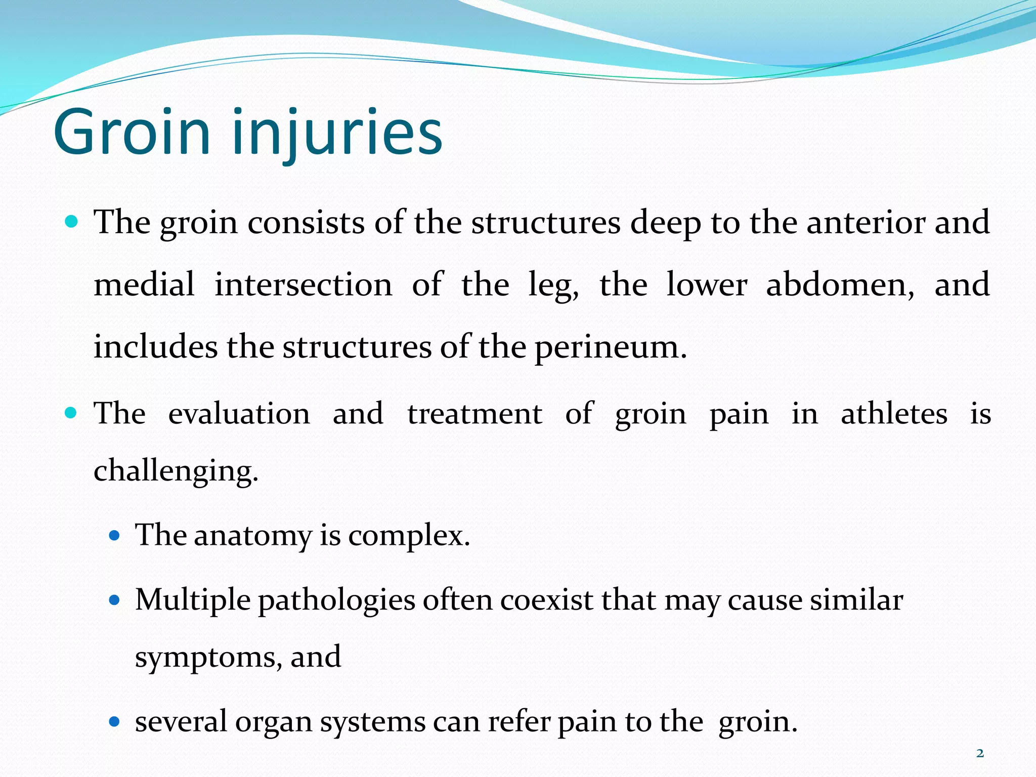 groin injuries.pdf | Death, Injury, or Military Conflict | Sensitive Topics